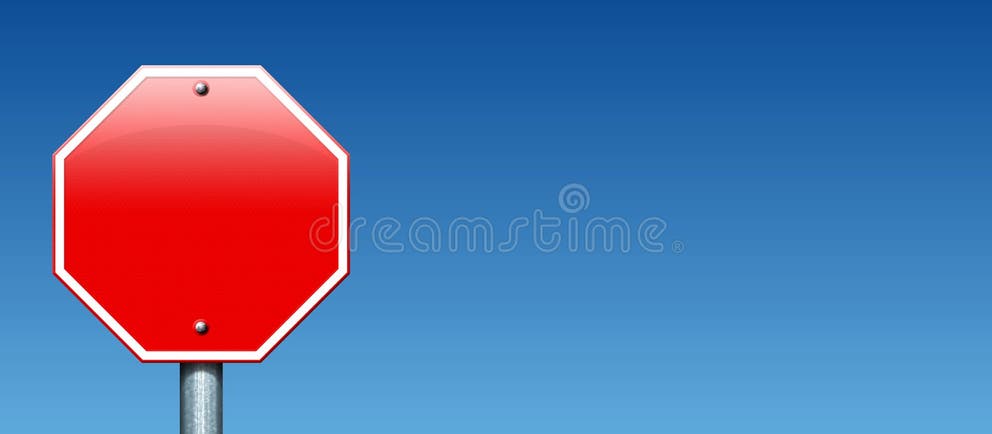Empty Stop Sign Against the Sky. Stock Illustration - Illustration of ...