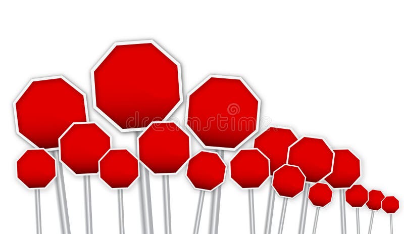 Empty Stop Signs Background Stock Illustration - Illustration of risk ...