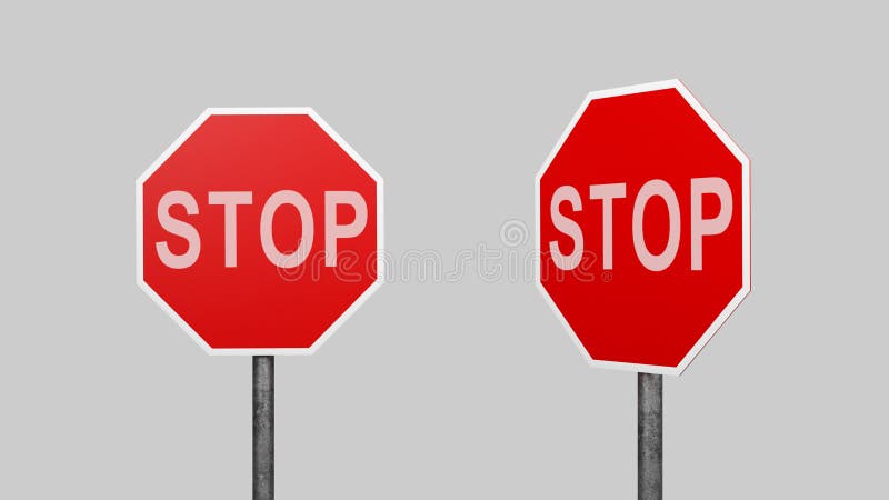 Empty of Stop Traffic Signs, Clipping Path, 3D Render Stock ...