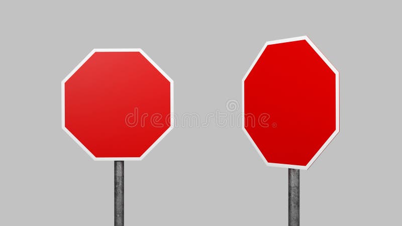 Empty of Stop Traffic Signs, Clipping Path, 3D Render Stock ...