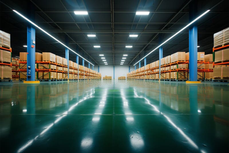 An Empty Storage Warehouse in a Logistics Center for Distribution Stock ...