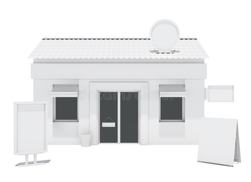 Empty Store Building with Copy Space Boards Stock Photo - Image of ...