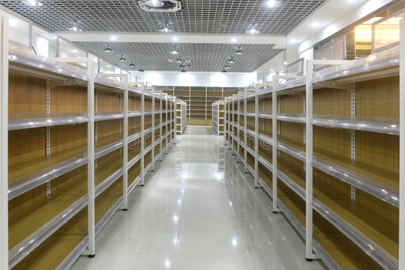 Empty Store Interior in Modern Commercial Building Stock Photo - Image ...