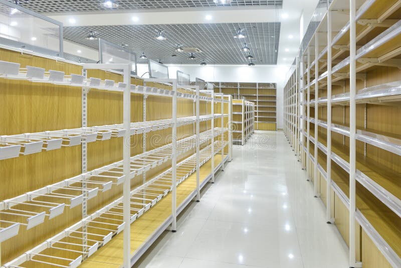 Empty Store Interior in Modern Commercial Building Stock Image - Image ...