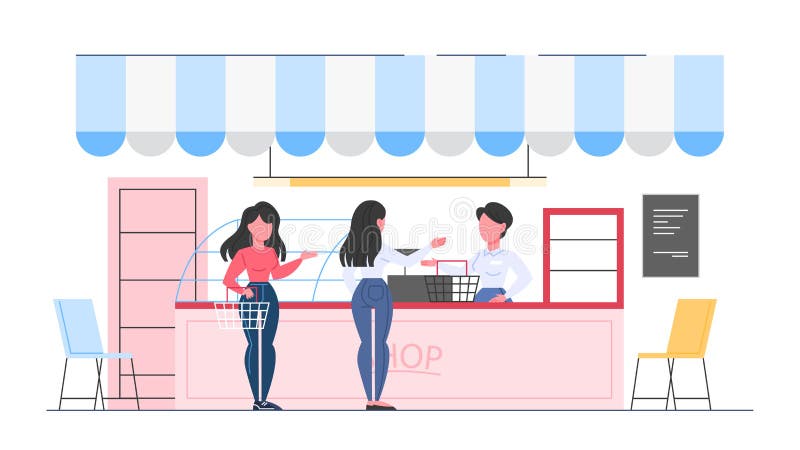 Empty Store Room Interior. Counter, Shelves and Exposition Stock Vector ...