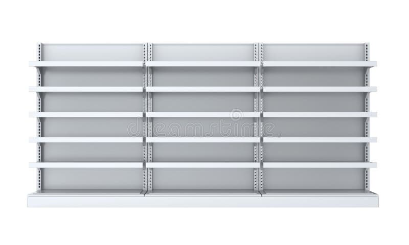 Empty Store Shelves in Store, Supermarket / Vector Illustration Cartoon ...