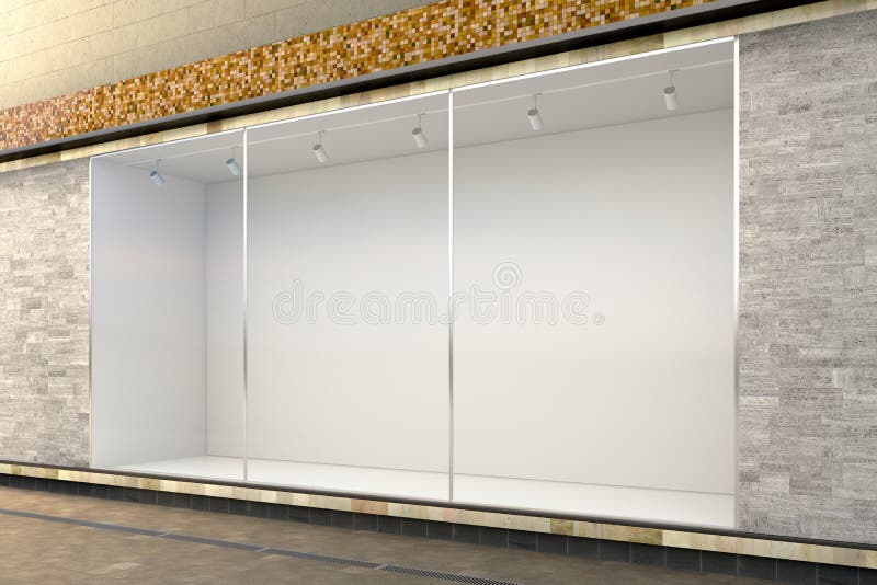 Empty store window stock illustration. Illustration of shopfront ...