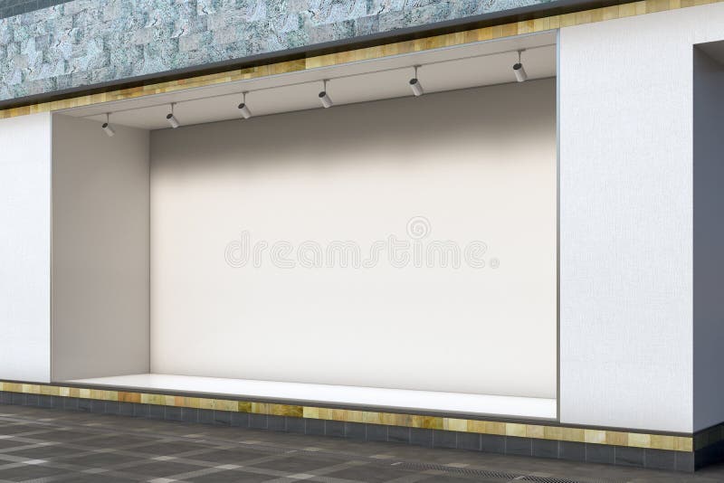 Empty store window stock illustration. Illustration of blank - 187029043