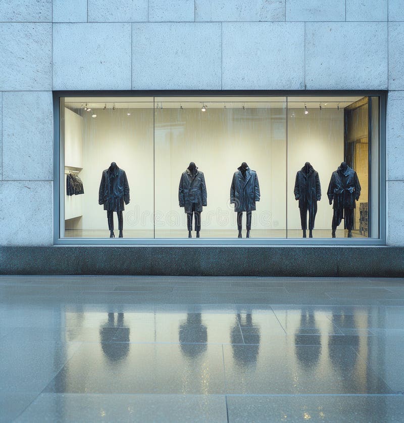 Rainy Day Fashion Display stock illustration. Illustration of autumn ...