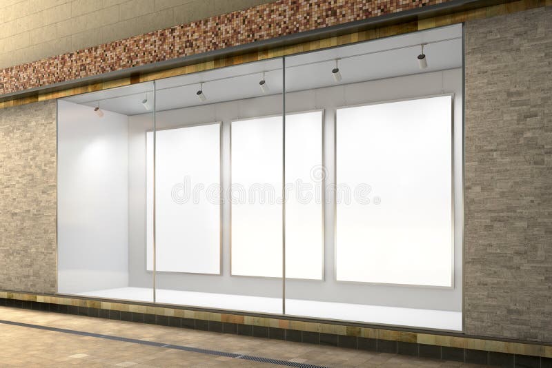 Empty store window stock illustration. Illustration of shop - 187029416