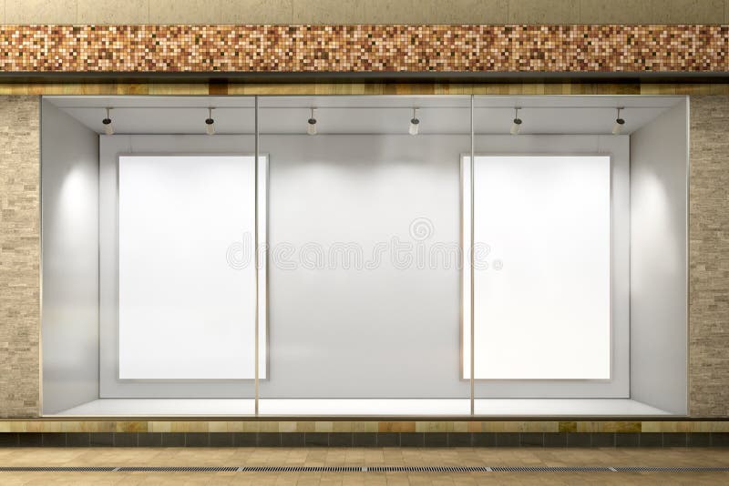 Empty store window stock illustration. Illustration of building - 187029358