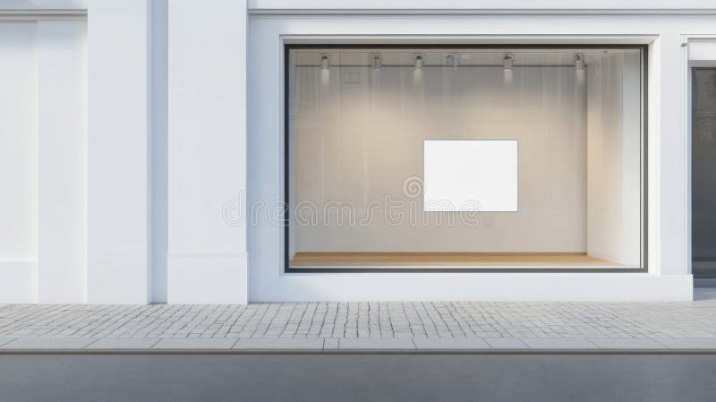 Empty Storefront with Blank Sign and Street in Front Stock Illustration ...
