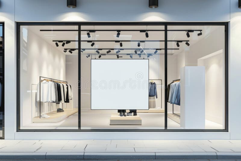 A Empty Storefront with a Blank Sign in the Window, Suitable for Use As ...