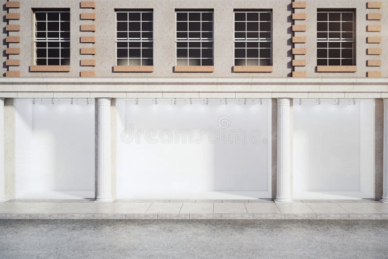 Empty storefront stock illustration. Illustration of exhibition - 96944757