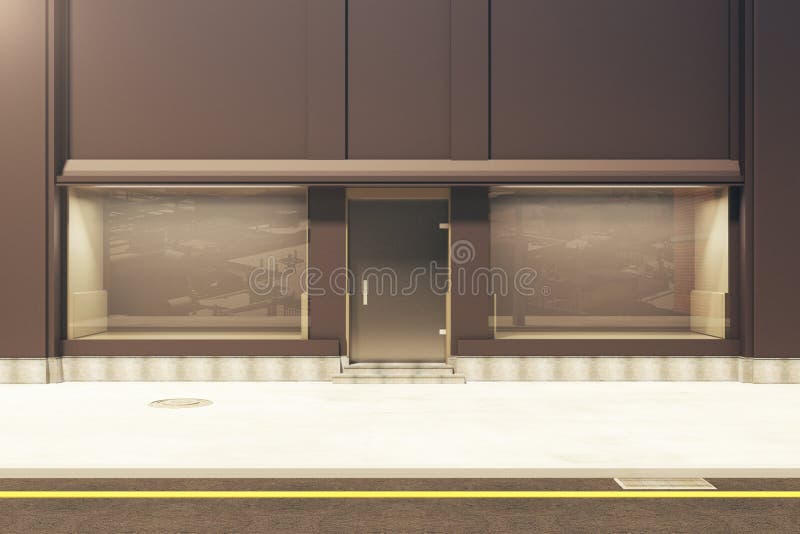 Empty storefront stock illustration. Illustration of glass - 76537156