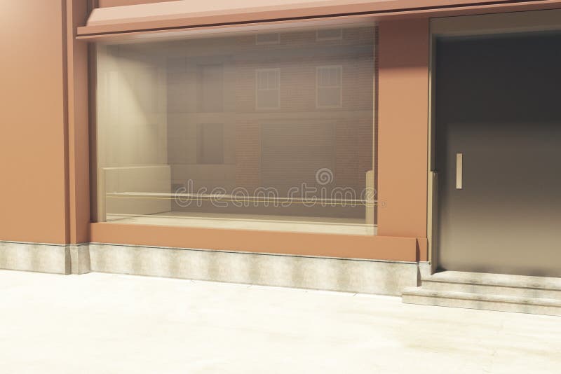 Empty storefront side stock illustration. Illustration of estate - 76538800