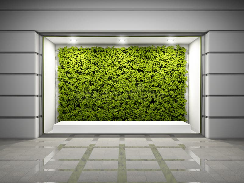 Empty storefront window stock illustration. Illustration of ...