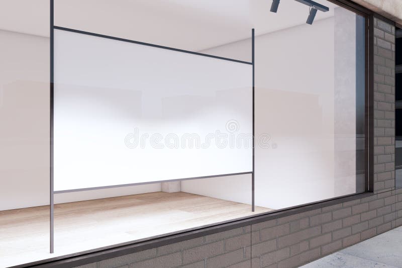 Empty Storefront Window with Mock Up Poster for Your Advertisement ...
