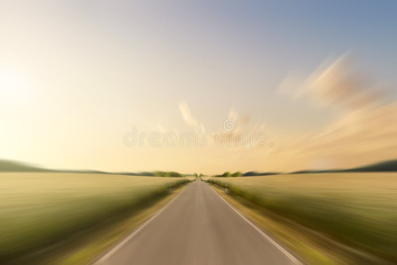 Straight Empty Highway Road in Desert Valley Landscape and Moun Stock ...
