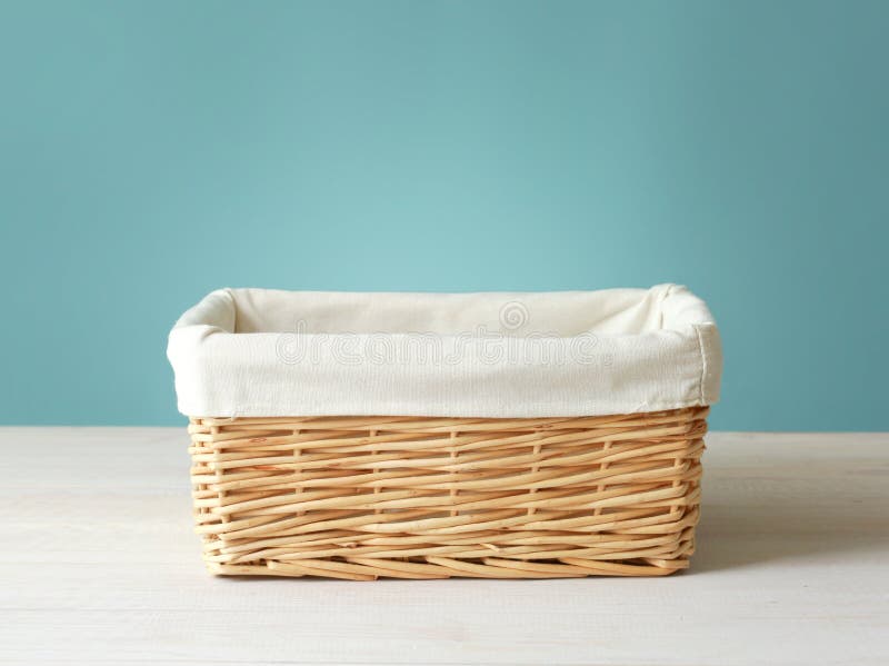 Empty straw basket stock image. Image of wooden, object - 9981613