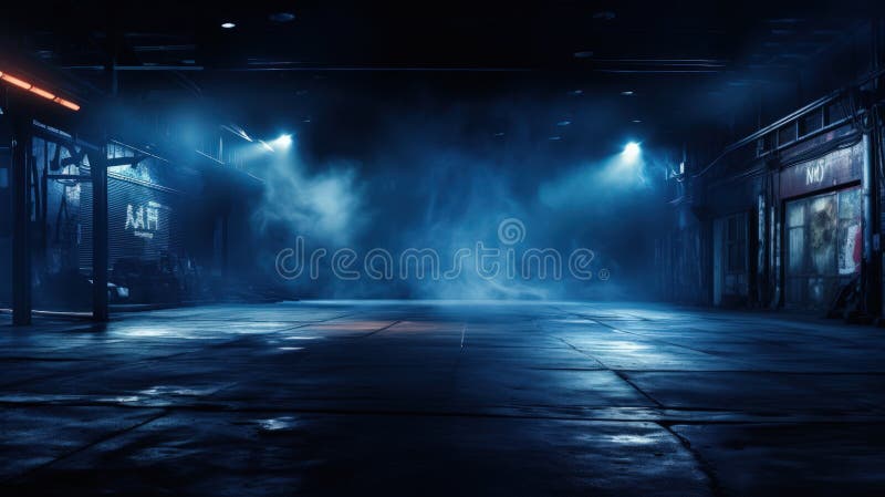 Empty Street Against a Dark Blue Backdrop Stock Illustration ...