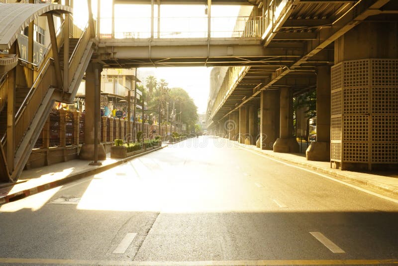 An Empty Street in Golden Hour Stock Image - Image of mind, happy ...