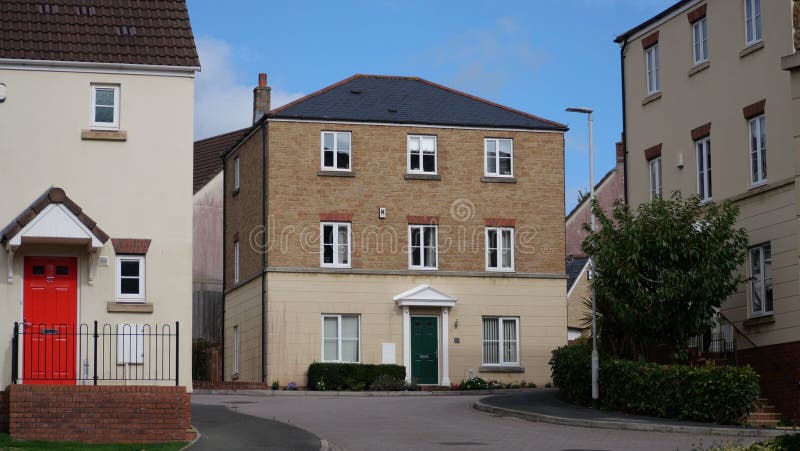 Empty Street with Houses in the Daytime Editorial Stock Photo - Image ...