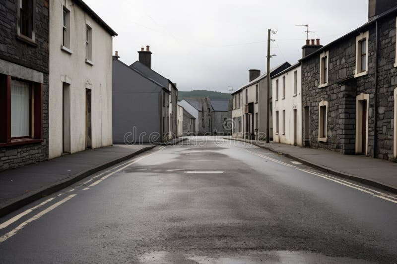 An Empty Street with Houses, Indicating Possible Locations To Knock ...