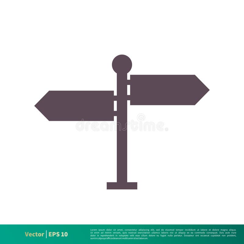 Empty Street Sign Board Icon Vector Logo Template Illustration Design ...