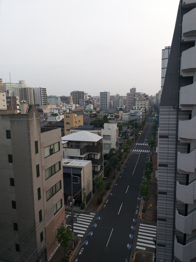 Empty Street in Tokyo stock photo. Image of sidewalk - 261945630
