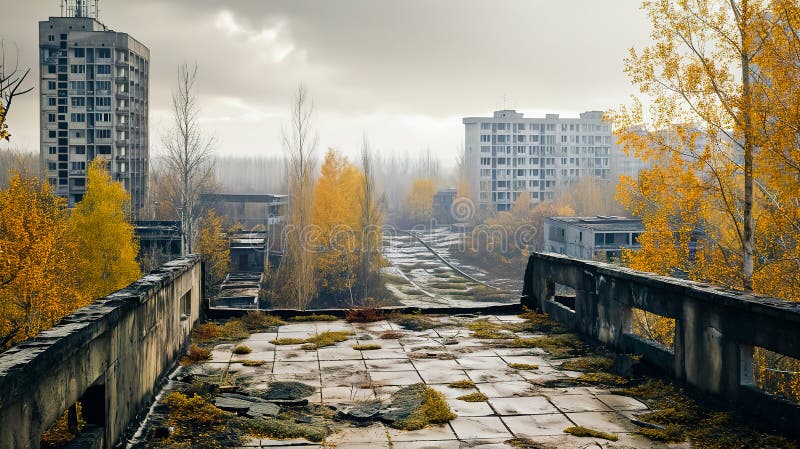 Empty Streets of Chernobyl after the Catastrophe. Chernobyl View Stock ...