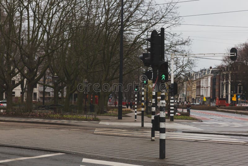 Empty Streets and Traffic Lights in Downtown Editorial Stock Photo ...