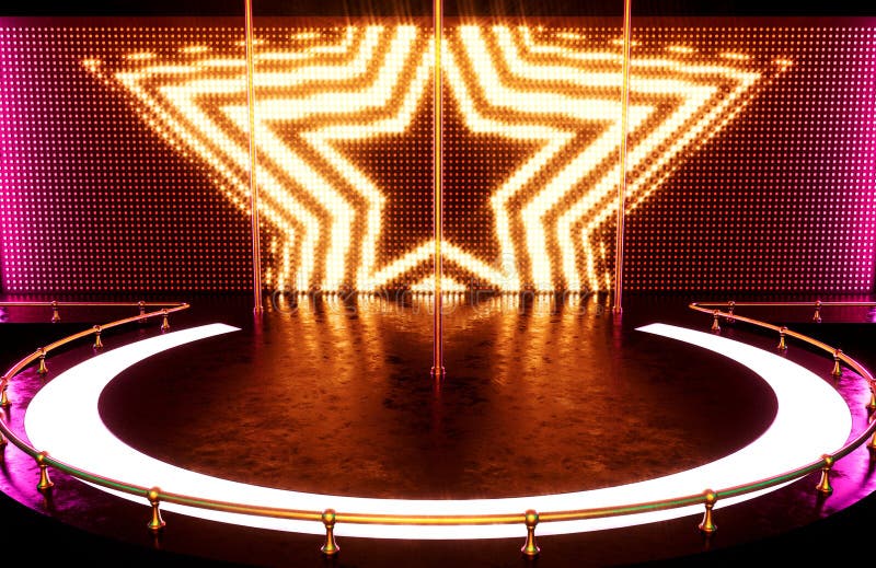 Strip Club Stage and Lights Stock Illustration - Illustration of ...