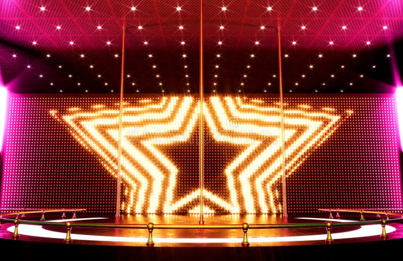 Strip Club Stage and Lights Stock Illustration - Illustration of ...