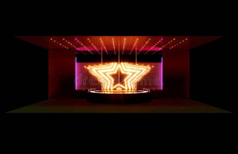 Strip Club Stage and Lights Stock Illustration - Illustration of trim ...
