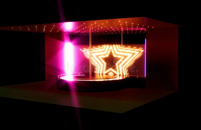 Strip Club Stage and Lights Stock Illustration - Illustration of stage ...