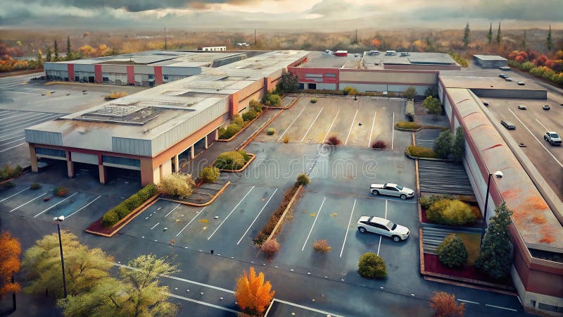 Empty Strip Mall Parking Lot a Visual Indicator of Economic Slowdown ...