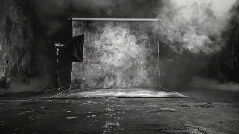 Empty Studio Backdrop with Light and Smoke Stock Photo - Image of ...