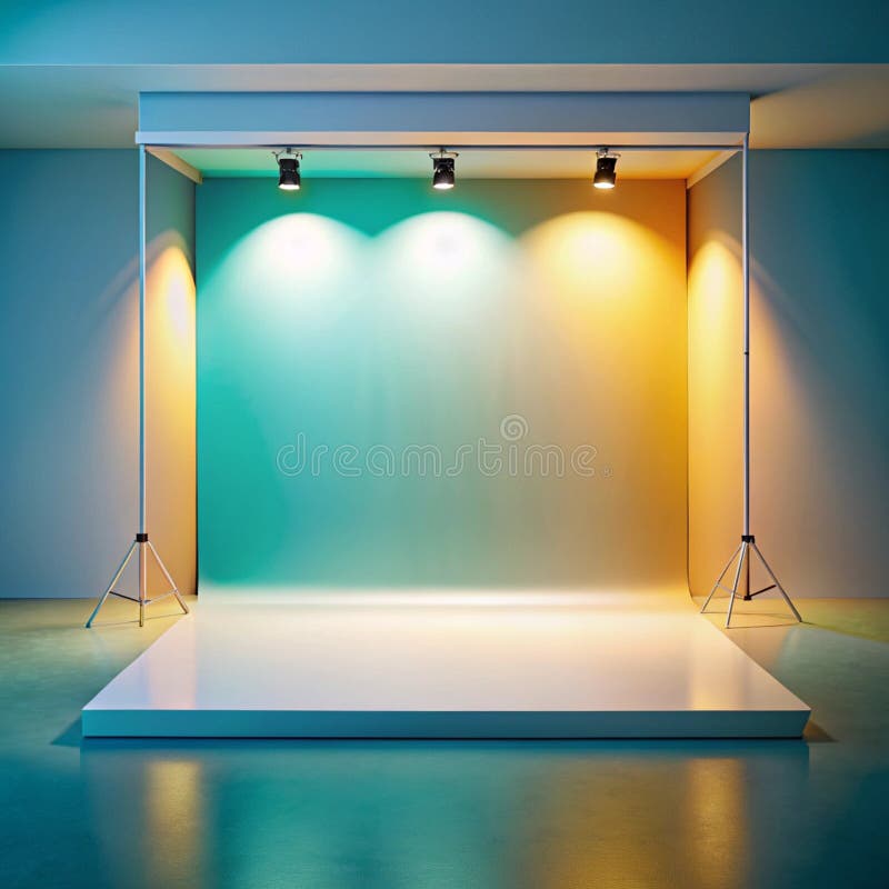 Empty Studio Gradient Background for Display Stock Illustration ...