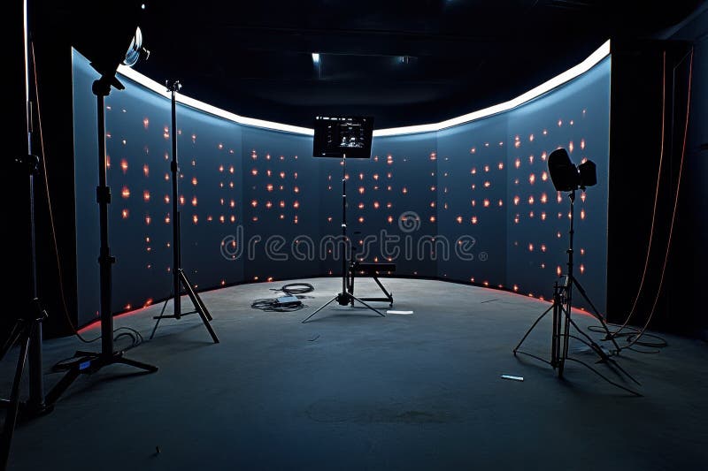 Empty Studio with LED Backdrop Lights Ready for a Creative Shooting ...