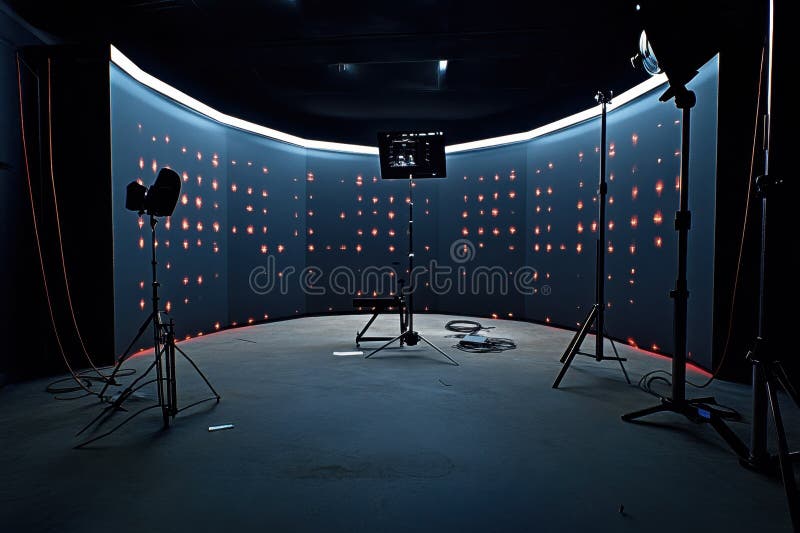 Empty Studio with LED Backdrop Lights Ready for a Creative Shooting ...