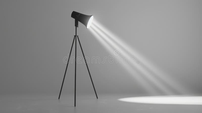 A Striking Grayscale Shot of a Spotlight in a Vacant Studio ...