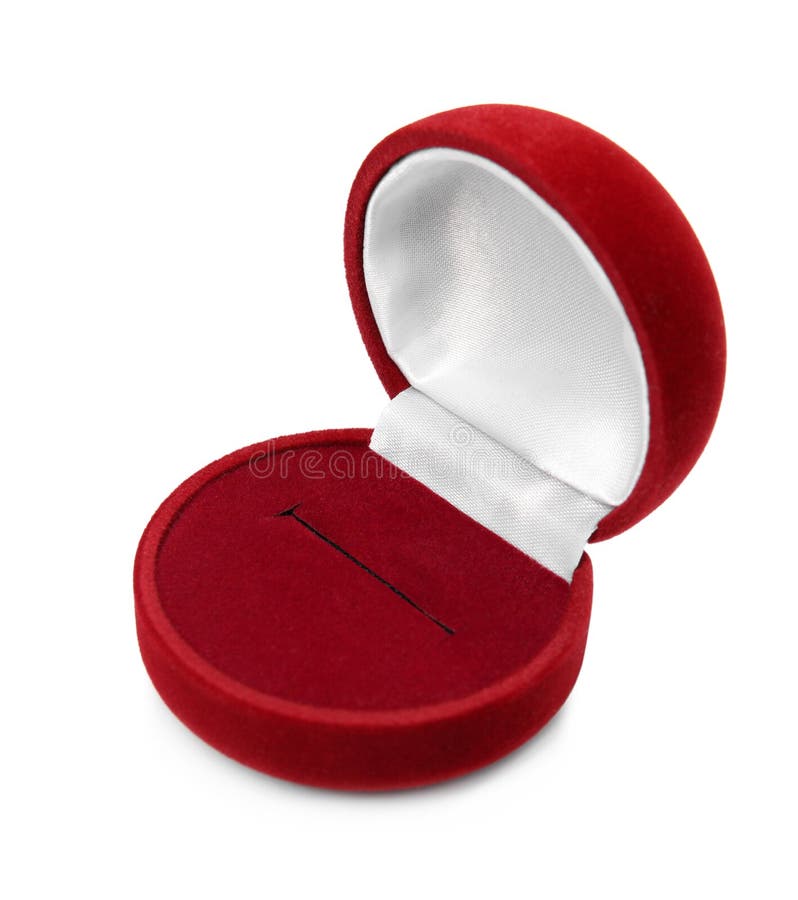 Empty Stylish Ring Box Isolated on White Stock Image - Image of shiny ...