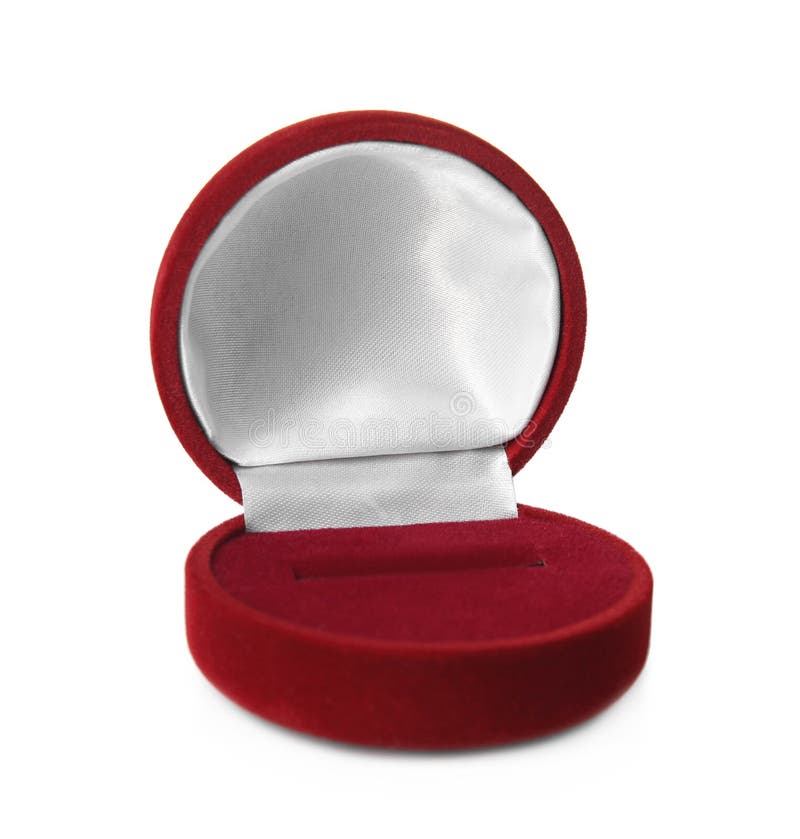 Empty Stylish Ring Box Isolated on White, Top View Stock Photo - Image ...