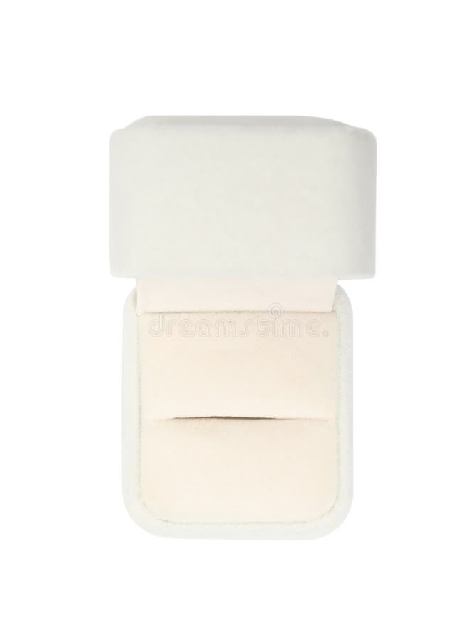 Empty Stylish Ring Box Isolated on White, Top View Stock Photo - Image ...