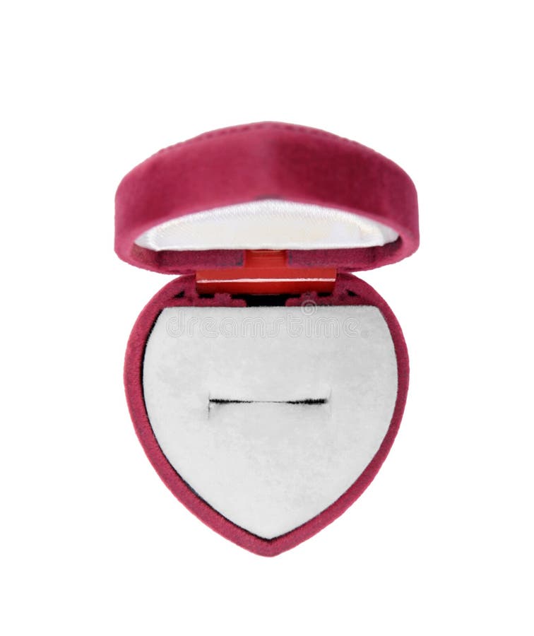 Empty Stylish Ring Box Isolated on White, Top View Stock Photo - Image ...