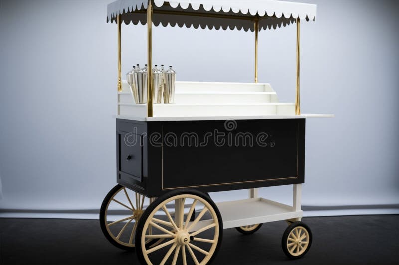 Empty Stylish Stand Cart, Copy Space Stock Illustration - Illustration ...