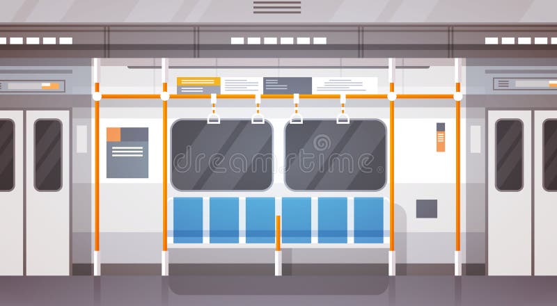Empty Subway Car Interior Modern City Public Transport, Underground ...