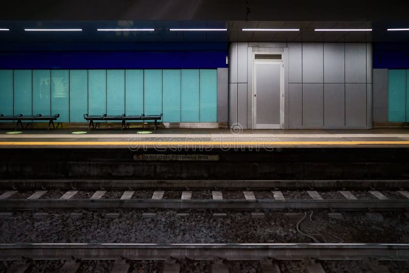 Empty subway stock photo. Image of industrial, bench - 264356164