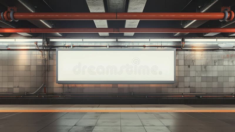 The Subway Platform Billboard.AI Generated Image Stock Image - Image of ...